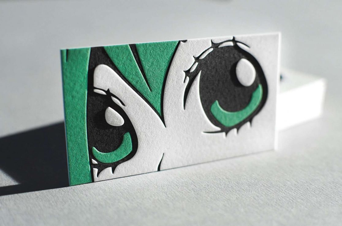 Manga face business card – Elegante Press